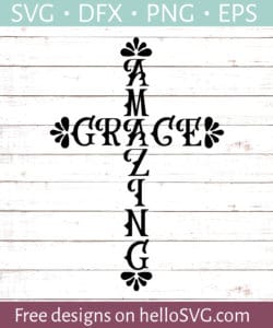 Amazing Grace Cross SVG - Free SVG files | HelloSVG.com