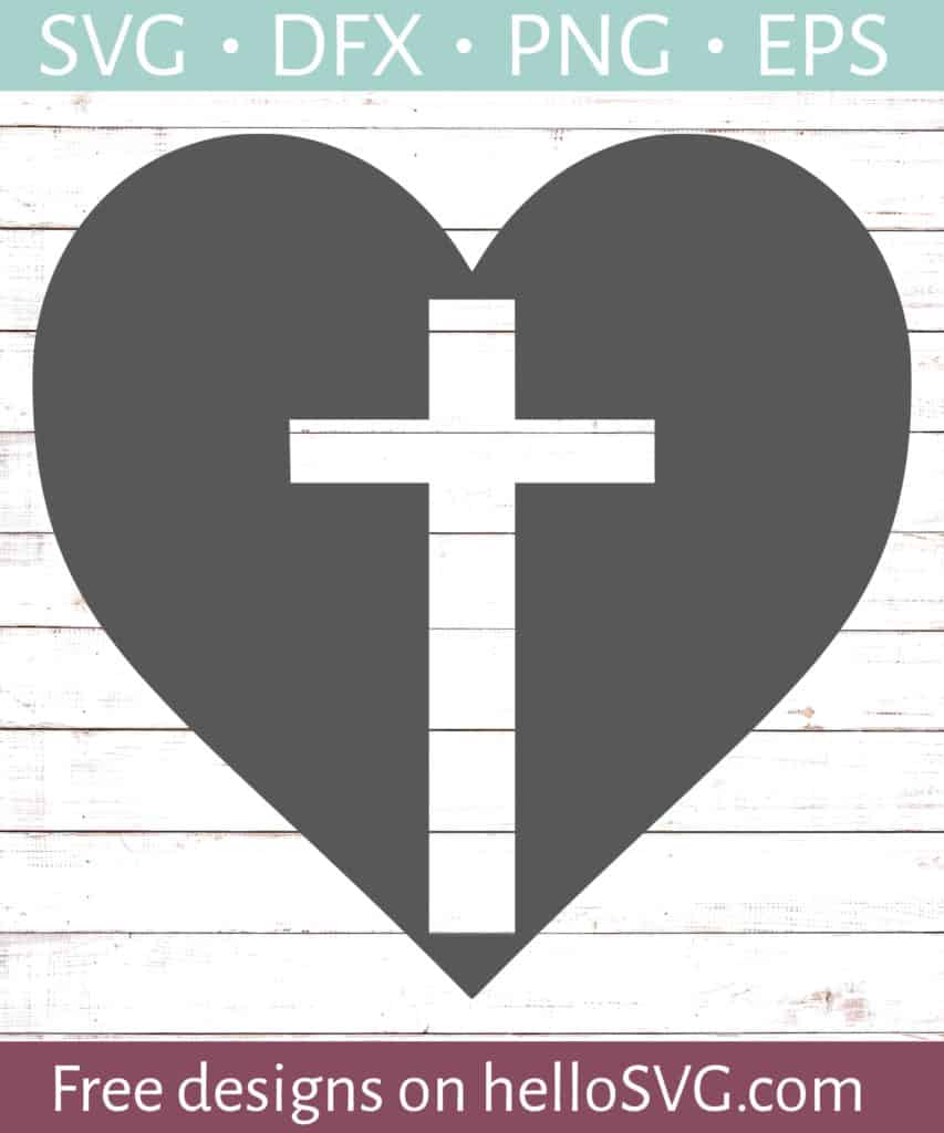 Cross Heart SVG - Free SVG files | HelloSVG.com