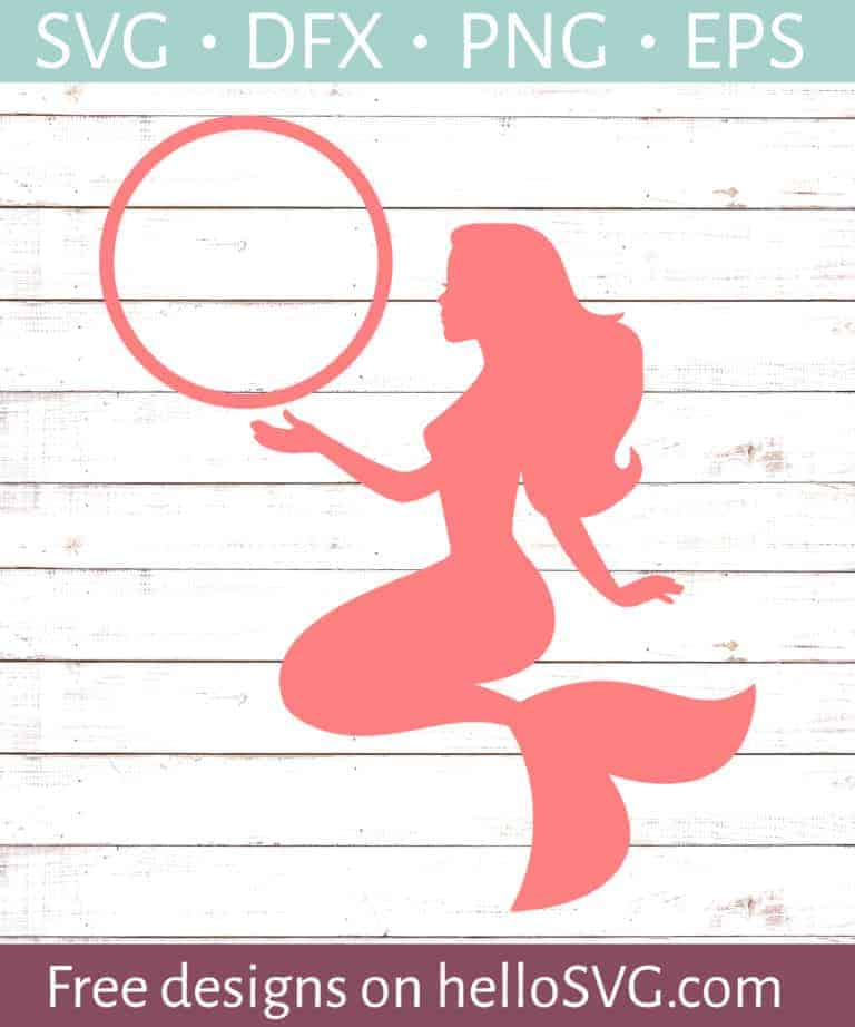 Mermaid Monogram #1 SVG - Free SVG files | HelloSVG.com