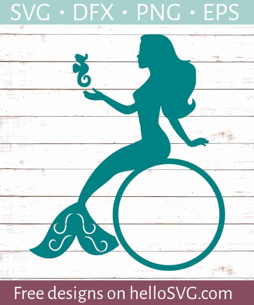 Mermaid Monogram #2 SVG - Free SVG files | HelloSVG.com