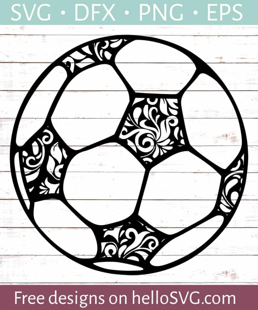 Soccer Ball with Floral Pattern SVG - Free SVG files | HelloSVG.com