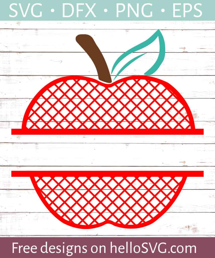 Lattice Apple Split Monogram SVG - Free SVG files | HelloSVG.com