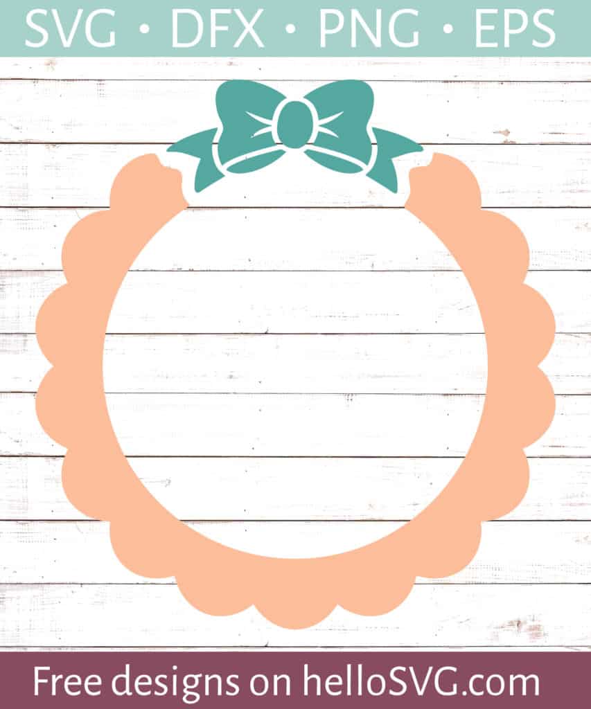 Circle Monogram Frame #4 with Bow SVG - Free SVG files | HelloSVG.com