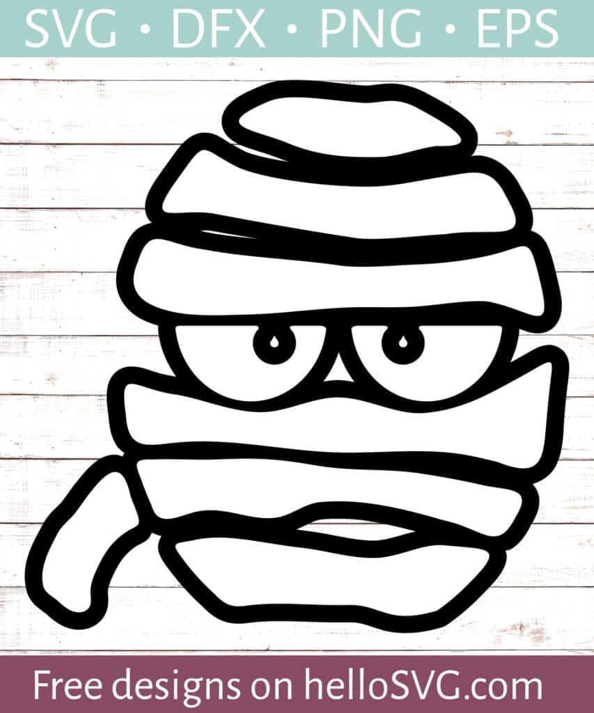 Mummy Face SVG - Free SVG files | HelloSVG.com
