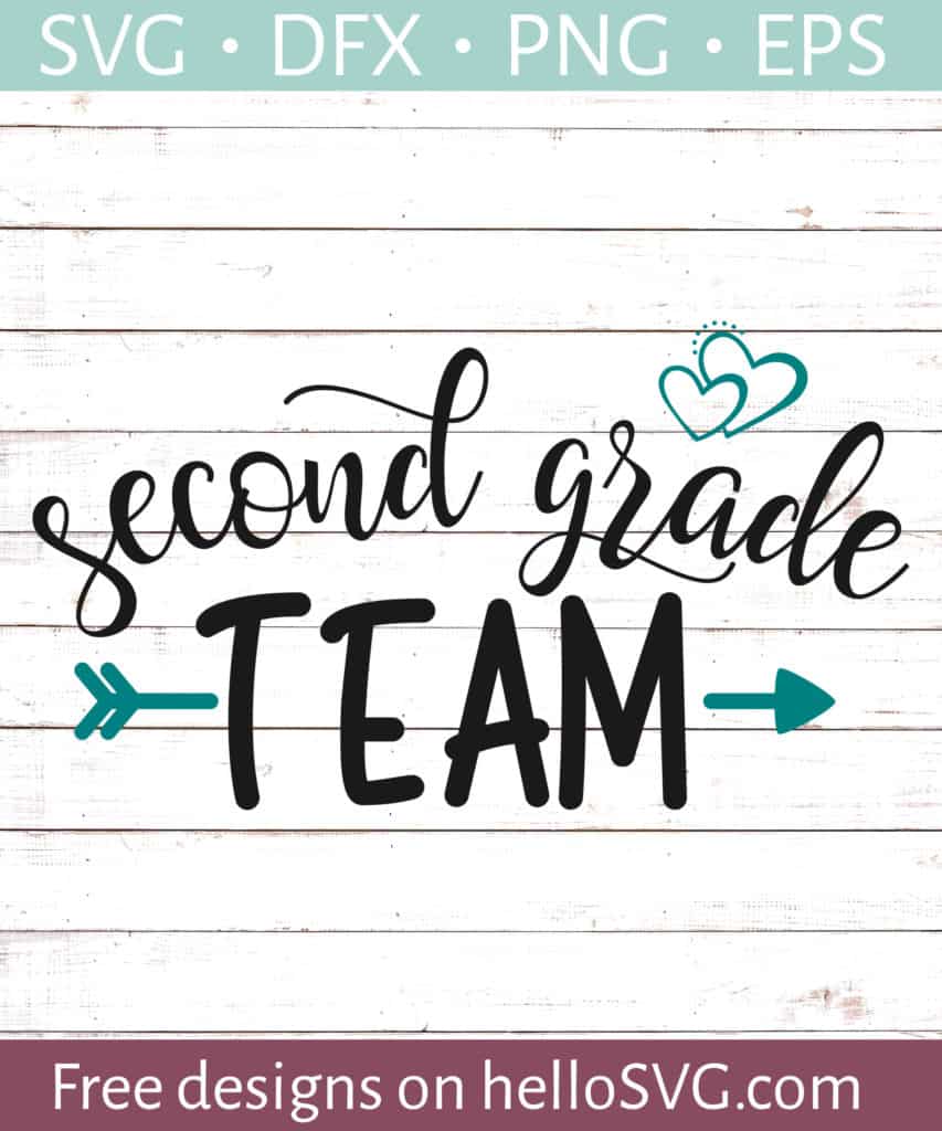 Second Grade Team - Teacher Shirt Design SVG - Free SVG files ...