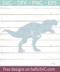 Trex Dinosaur - Distressed SVG - Free SVG files | HelloSVG.com