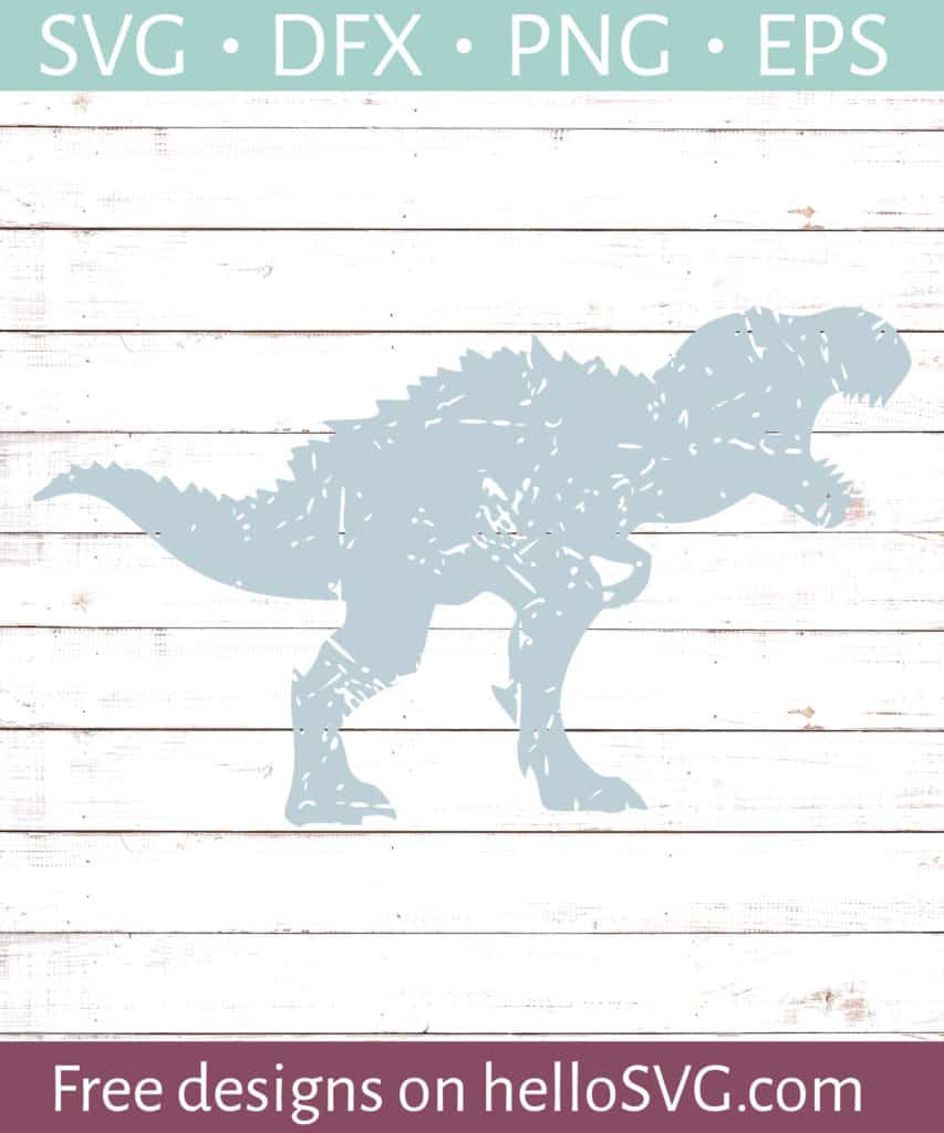 Trex Dinosaur - Distressed SVG - Free SVG files | HelloSVG.com