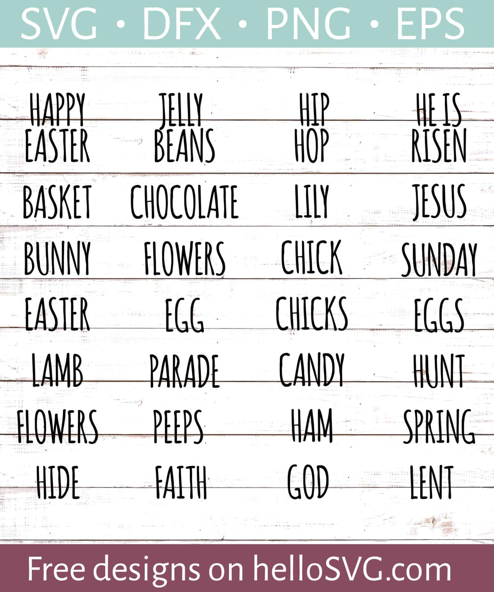 Easter Words For Decorating Eggs SVG - Free SVG files | HelloSVG.com