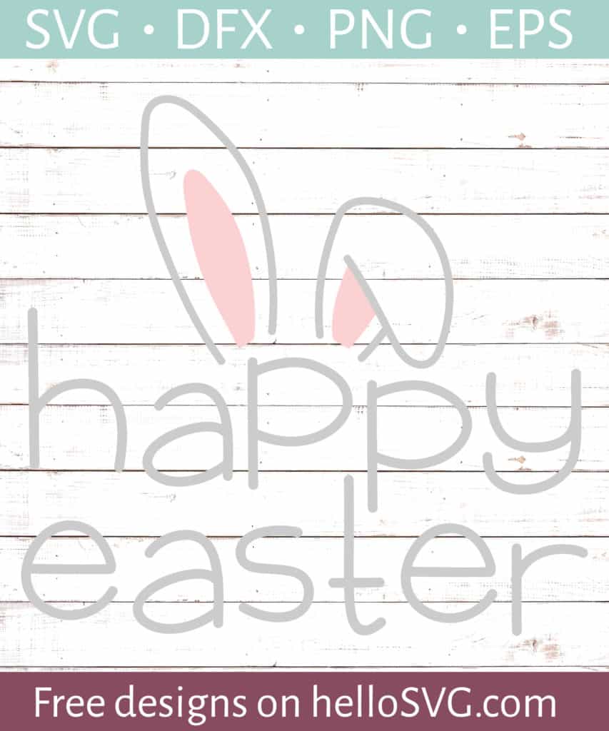 Happy Easter With Bunny Ears SVG - Free SVG files | HelloSVG.com