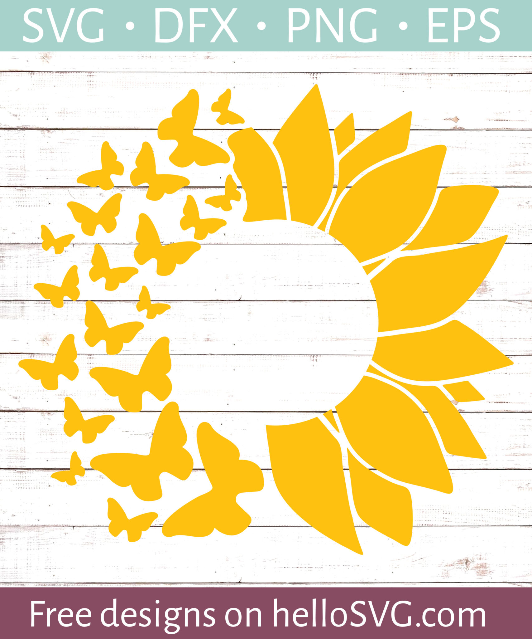 Sunflower Monogram #1 SVG - Free SVG files | HelloSVG.com