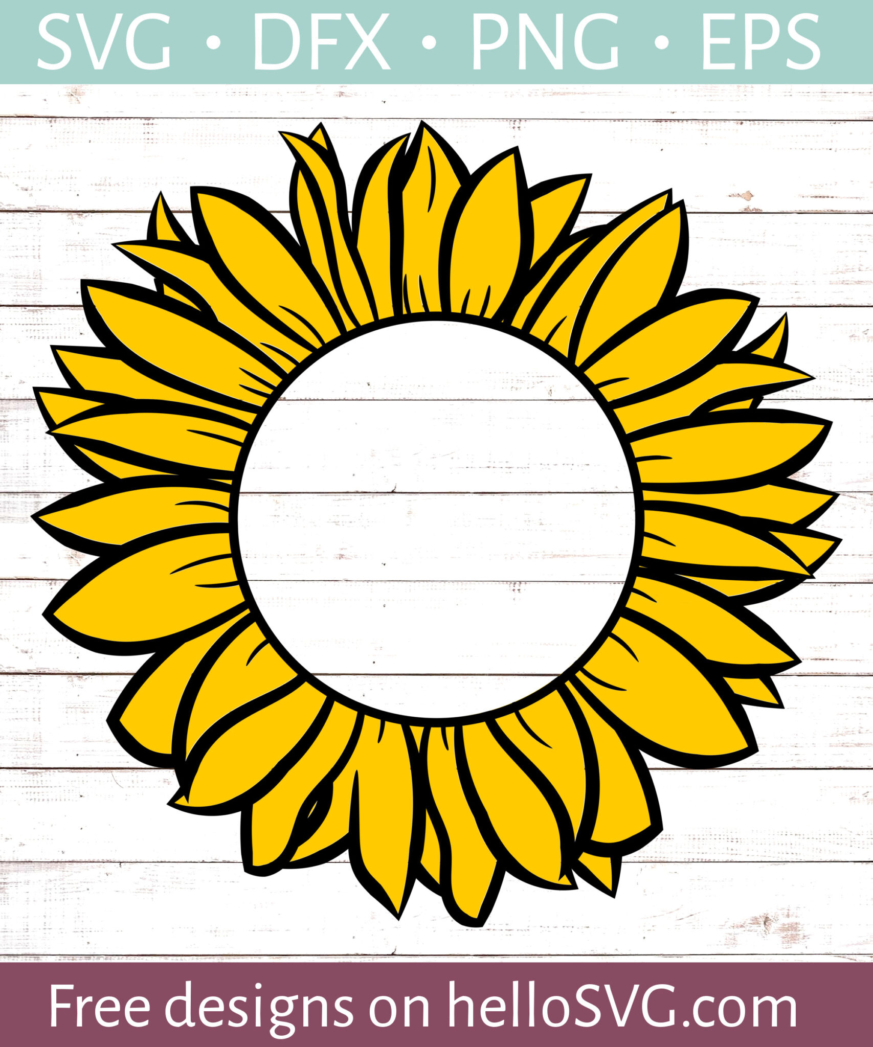 Sunflower Monogram #5 SVG - Free SVG files | HelloSVG.com
