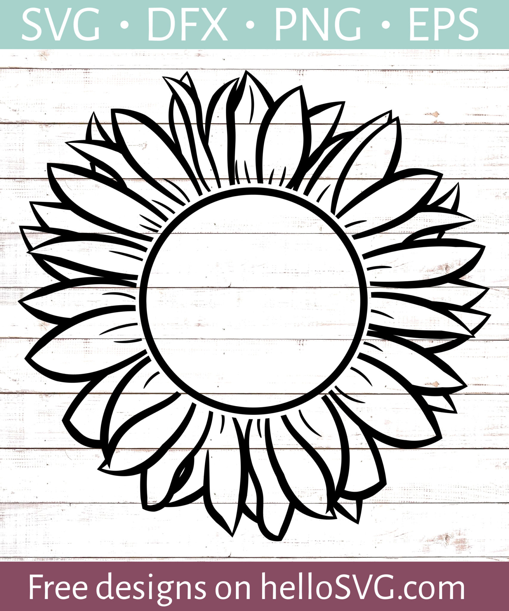Sunflower Monogram #6 SVG - Free SVG files | HelloSVG.com